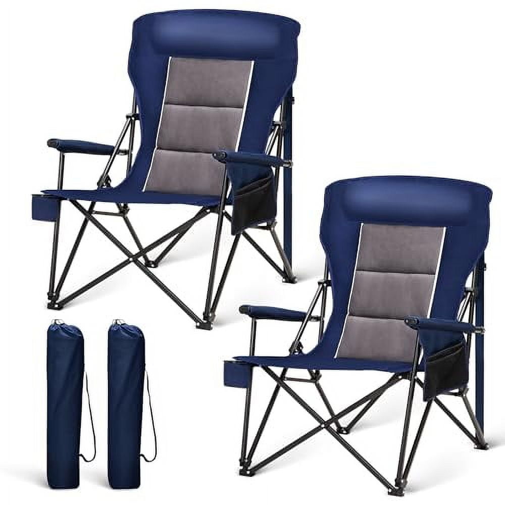 LET'S CAMP Oversized Camping Chairs 29.52" High Back Heavy Duty Lawn ...