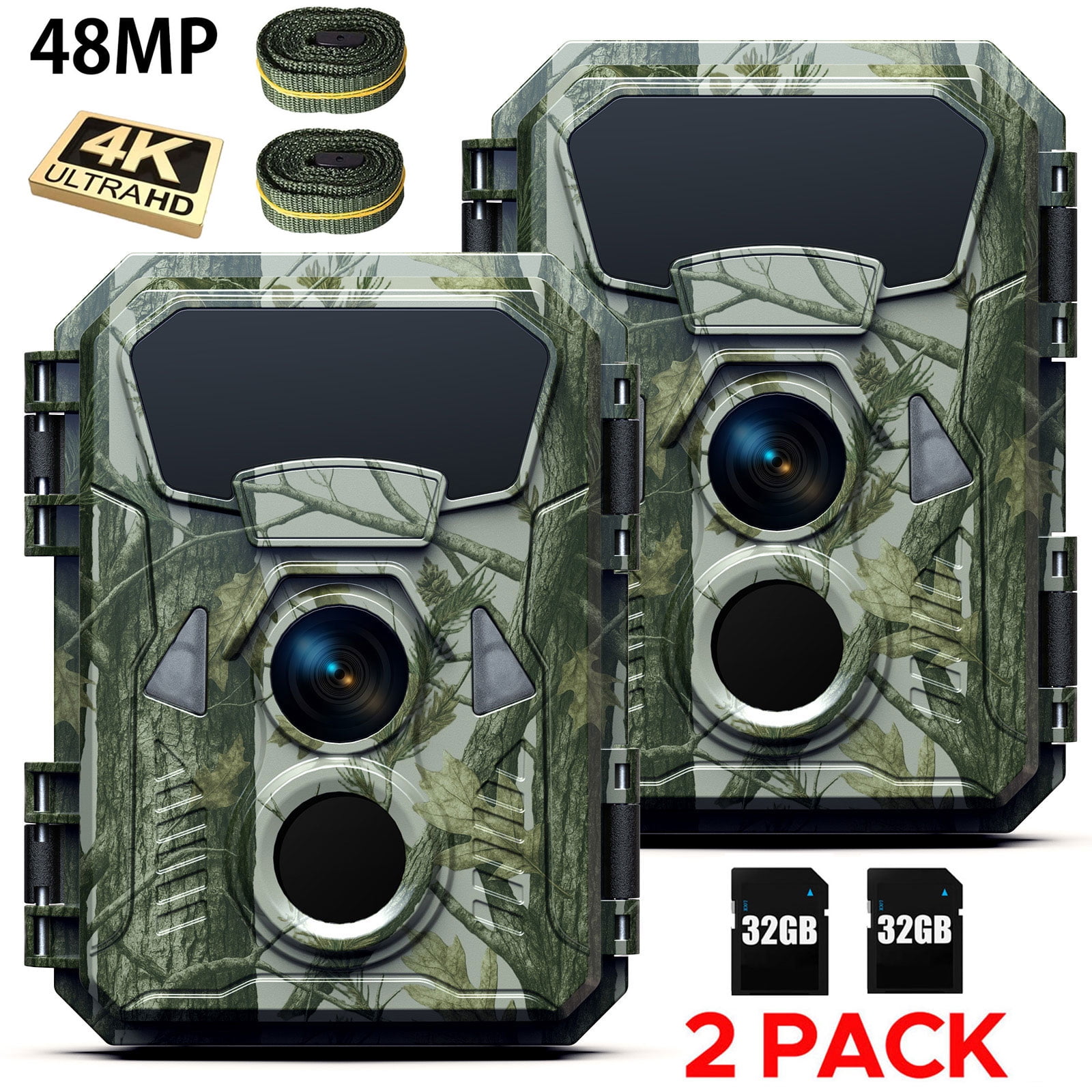 "TOGUARD 2 Pack 4K 20MP Trail Camera with Night Vision, Waterproof, 120 ...