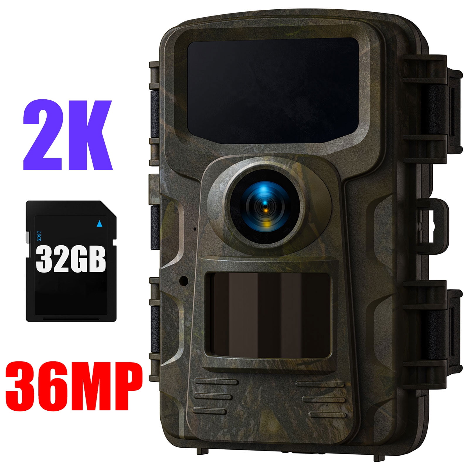 CAMPARK 2K 36MP Trail Camera with SD Card, Game Camera with 120°Wide ...