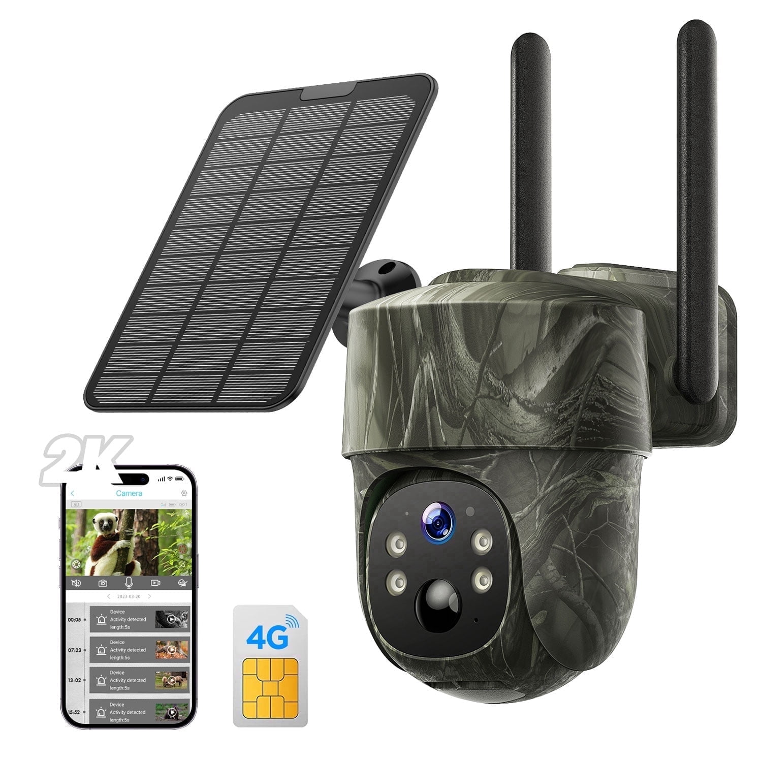 Campark 4G LTE Cellular Solar Trail Camera, 1080P Night Vision ...