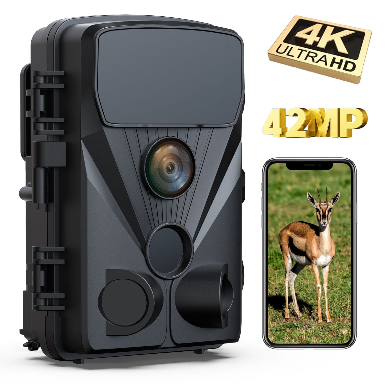 CAMPARK WiFi Trail Camera 4K 42MP Deer Hunting Game Camera Bluetooth ...