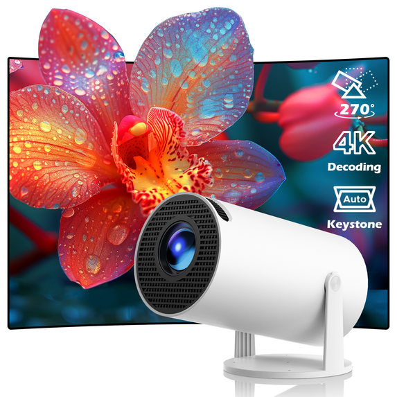 CAMPARK Auto Keystone Mini Portable Projector, 4K/260 ANSI Smart ...
