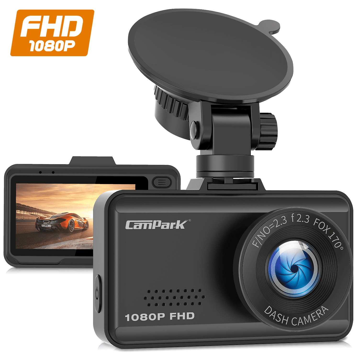 CAMPARK Dash Cam Front 1080P FHD 2.45" Dash Camera for Cars 170° Wide ...