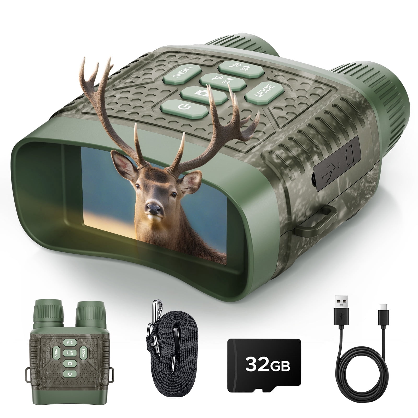CAMPARK Night Vision Goggles, 4K 48MP Night Vision Binoculars,3'' HD ...