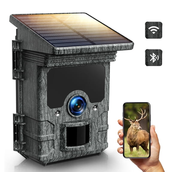 Campark Solar Trail Camera, 48MP 4K Wildlife Game Camera, Night Vision ...