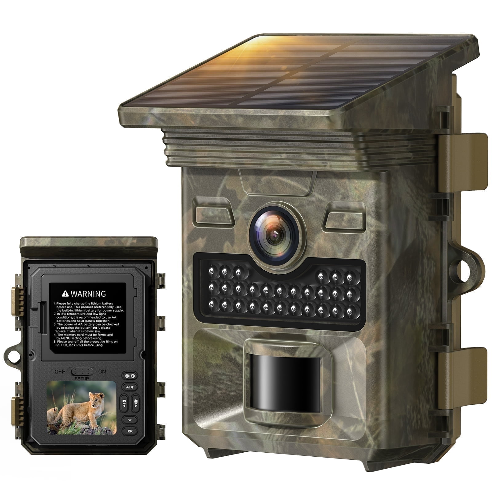 CAMPARK 48MP 4K Solar Trail Camera: Hunting Game w/ Night Vision ...