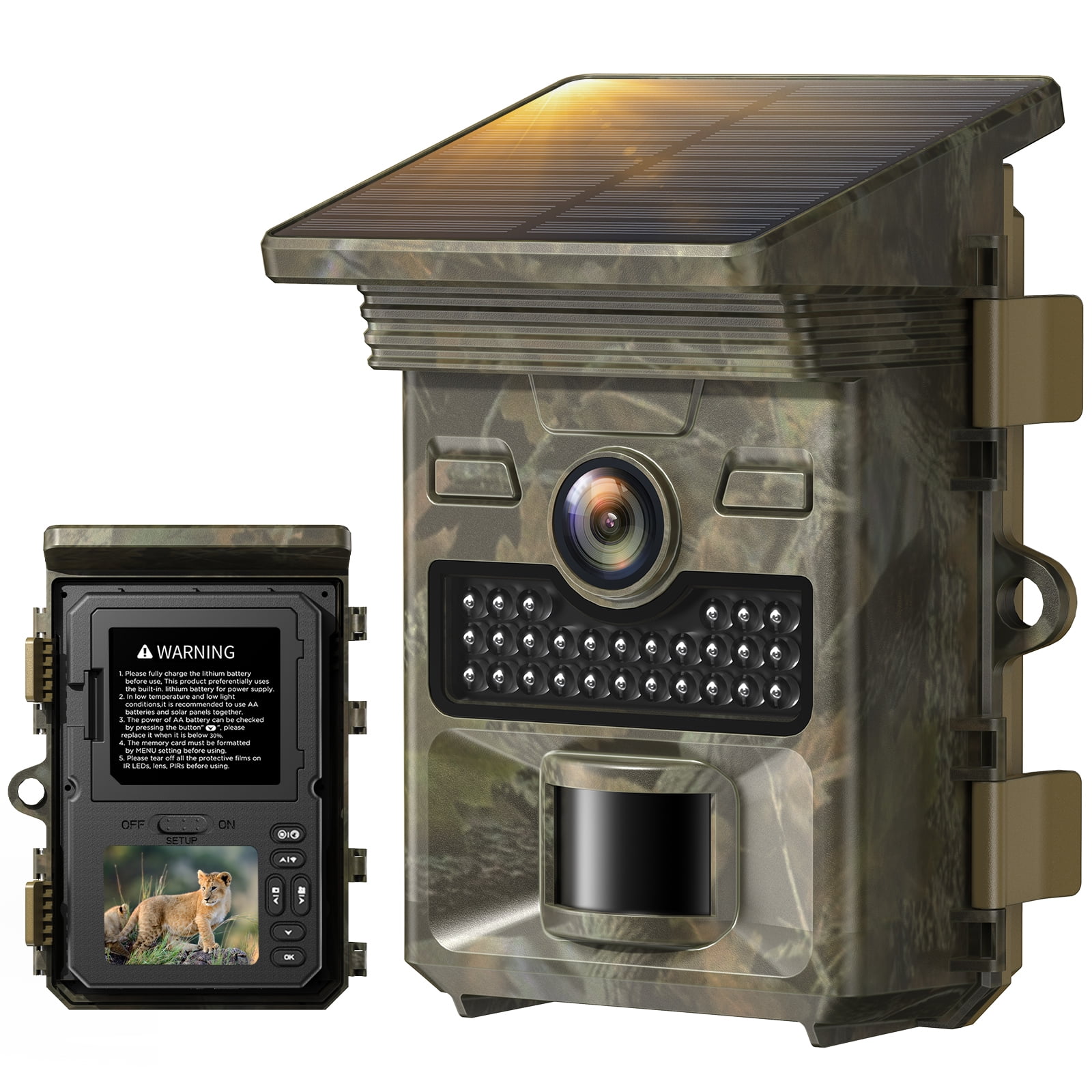 CAMPARK Solar Trail Camera 4K 48MP, Forever Power, Game Wildlife ...