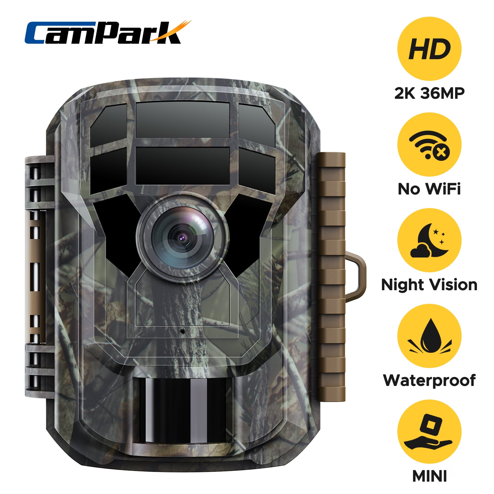 CAMPARK Small Wildlife Hunting Camera, Trail 2K 36MP Game Deer, Night ...