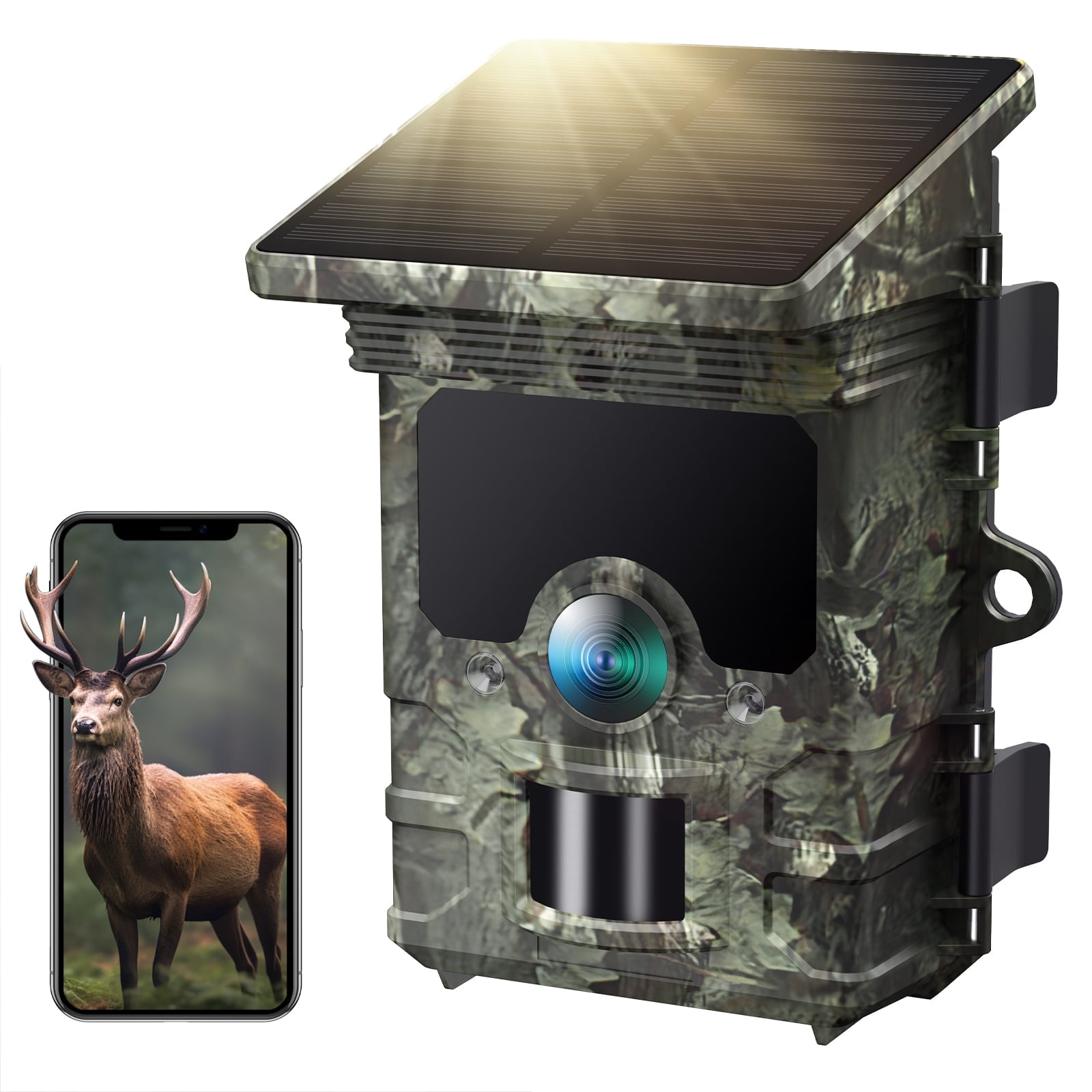 CAMPARK Trail Camera WiFi Solar 4K 85MP Game Camera with Night Vision ...