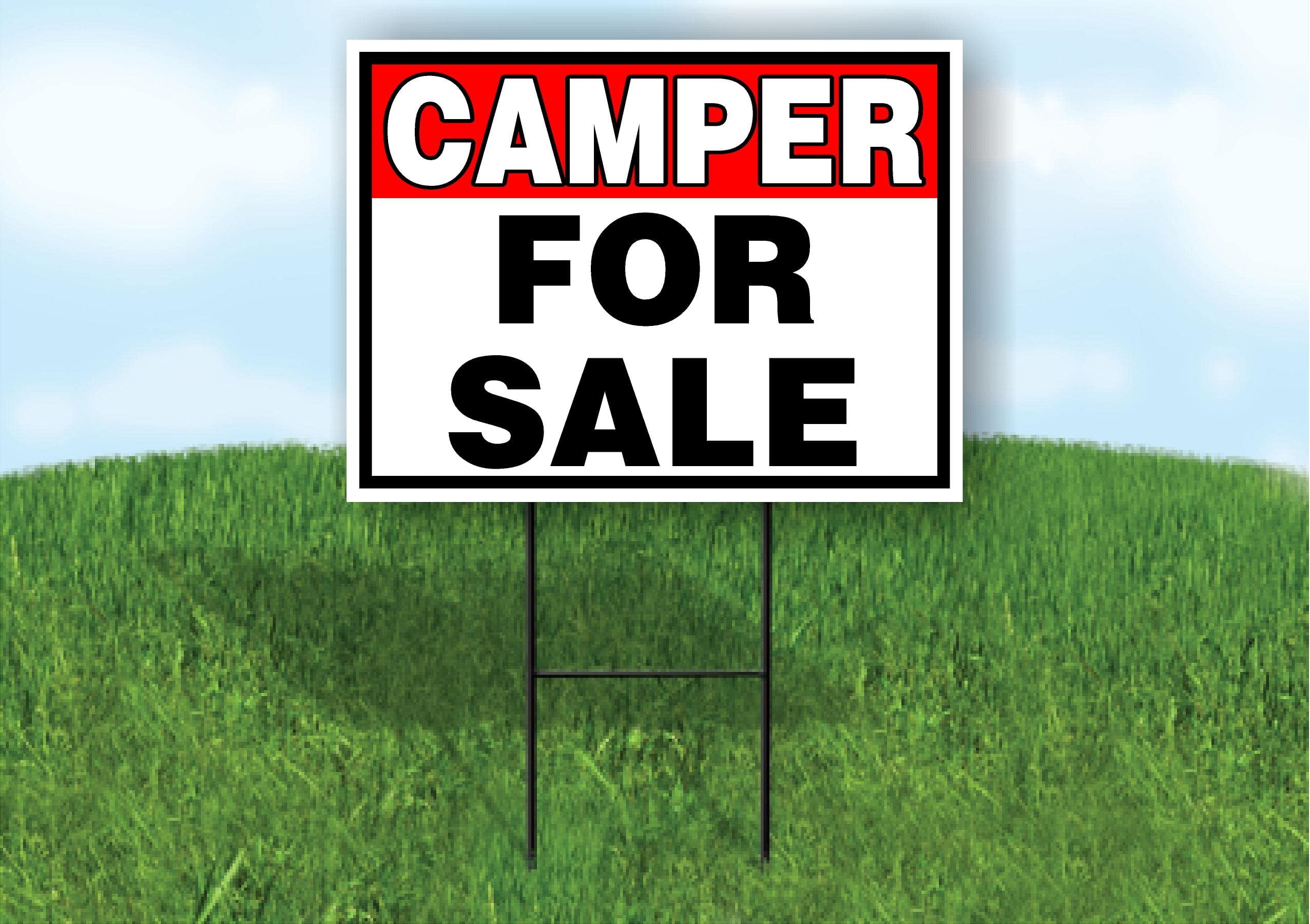 CAMPER FOR SALE RED BLACK 18 in x 24 in Yard Sign Road Sign with Stand ...