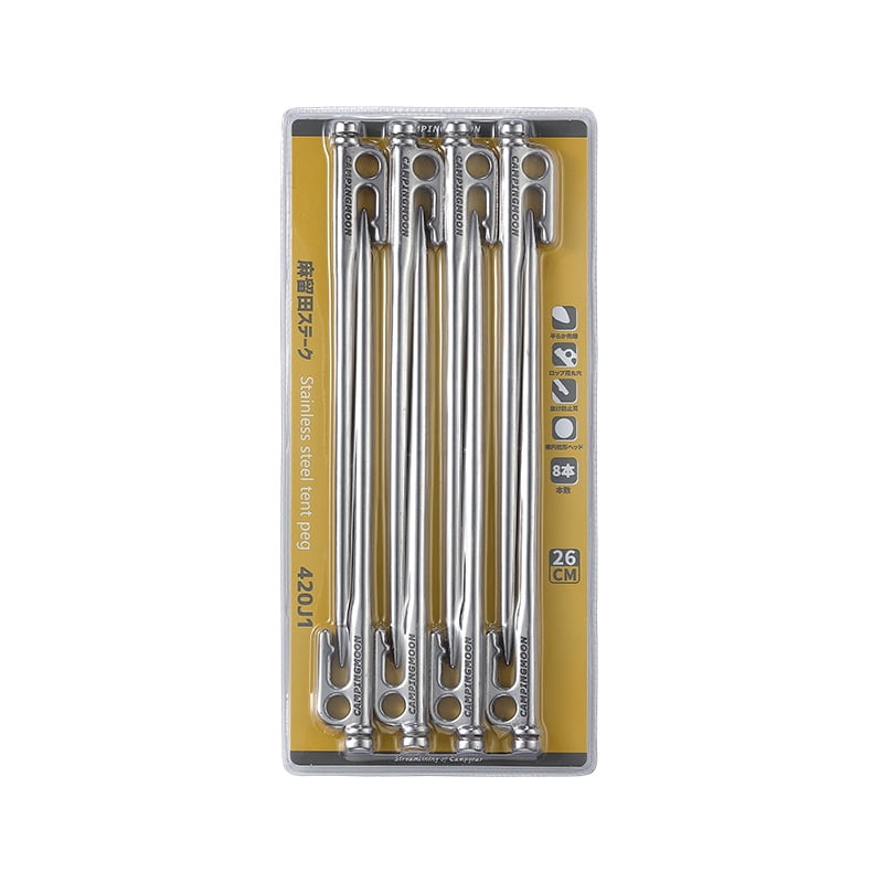 CAMPINGMOON High Strength 26CM Stainless Steel Camping Outdoor Metal ...