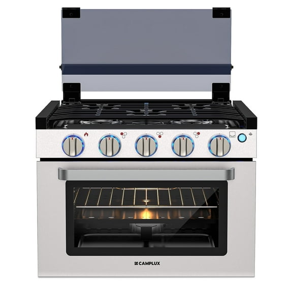 CAMPLUX 17 In RV Stove Gas Range, Outdoor Gas Range Oven with 3 Burners ...