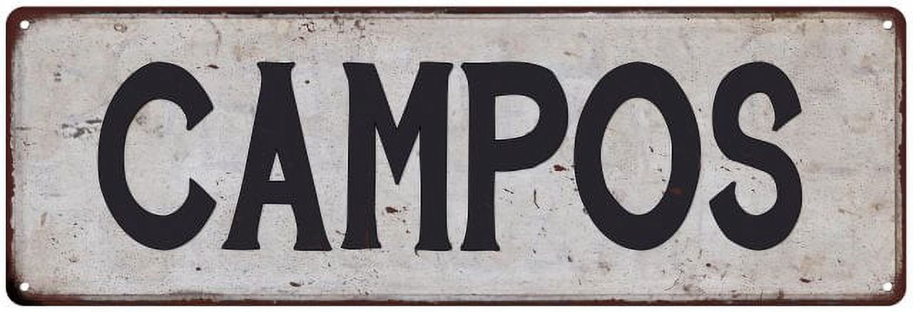 CAMPOS Vintage Look Rustic Chic Metal Sign 8x24 108240036483 - Walmart.com