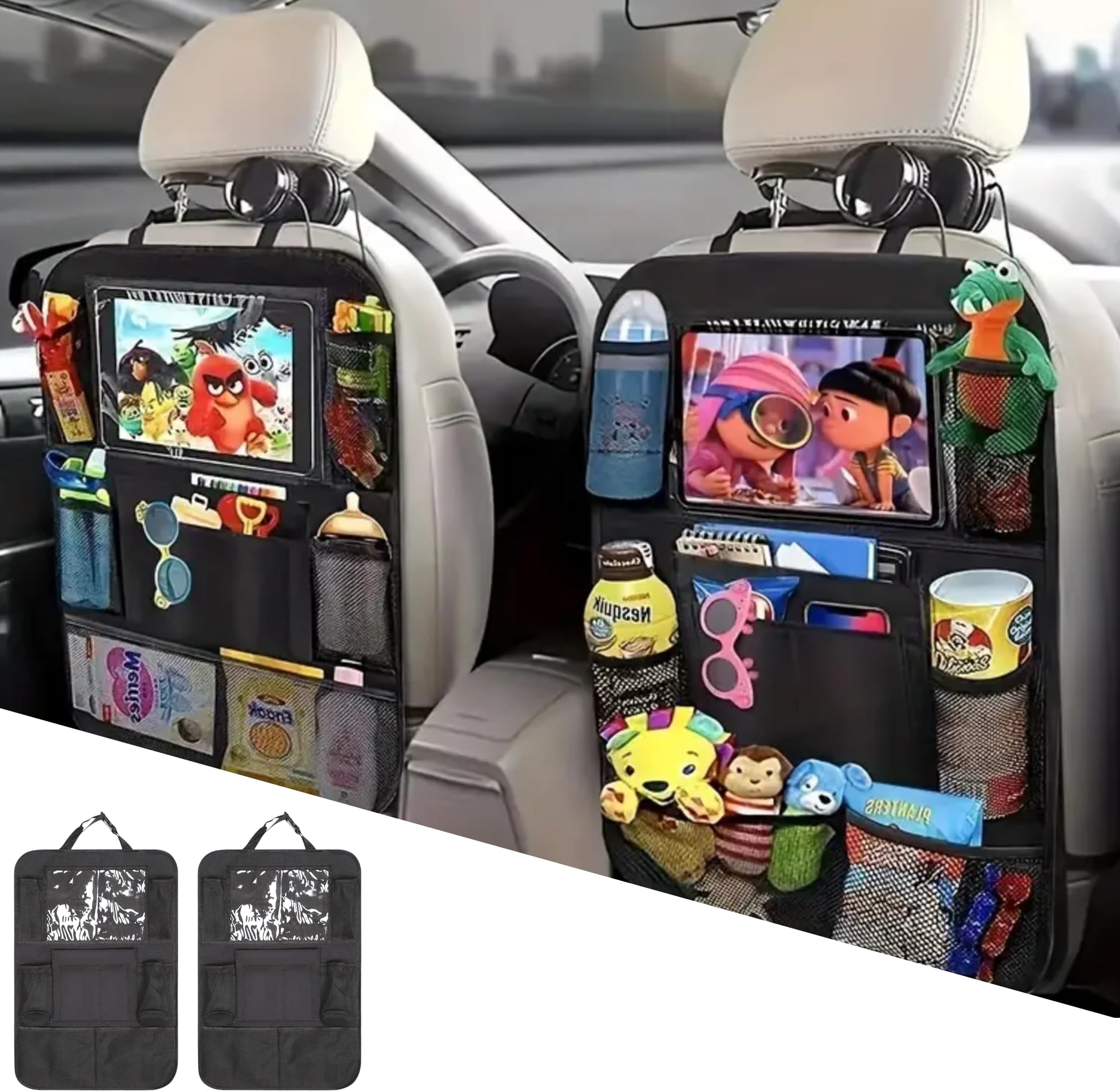 CAMREST Car Backseat Organizer, Seat Pockets for Kids, Back Seat ...