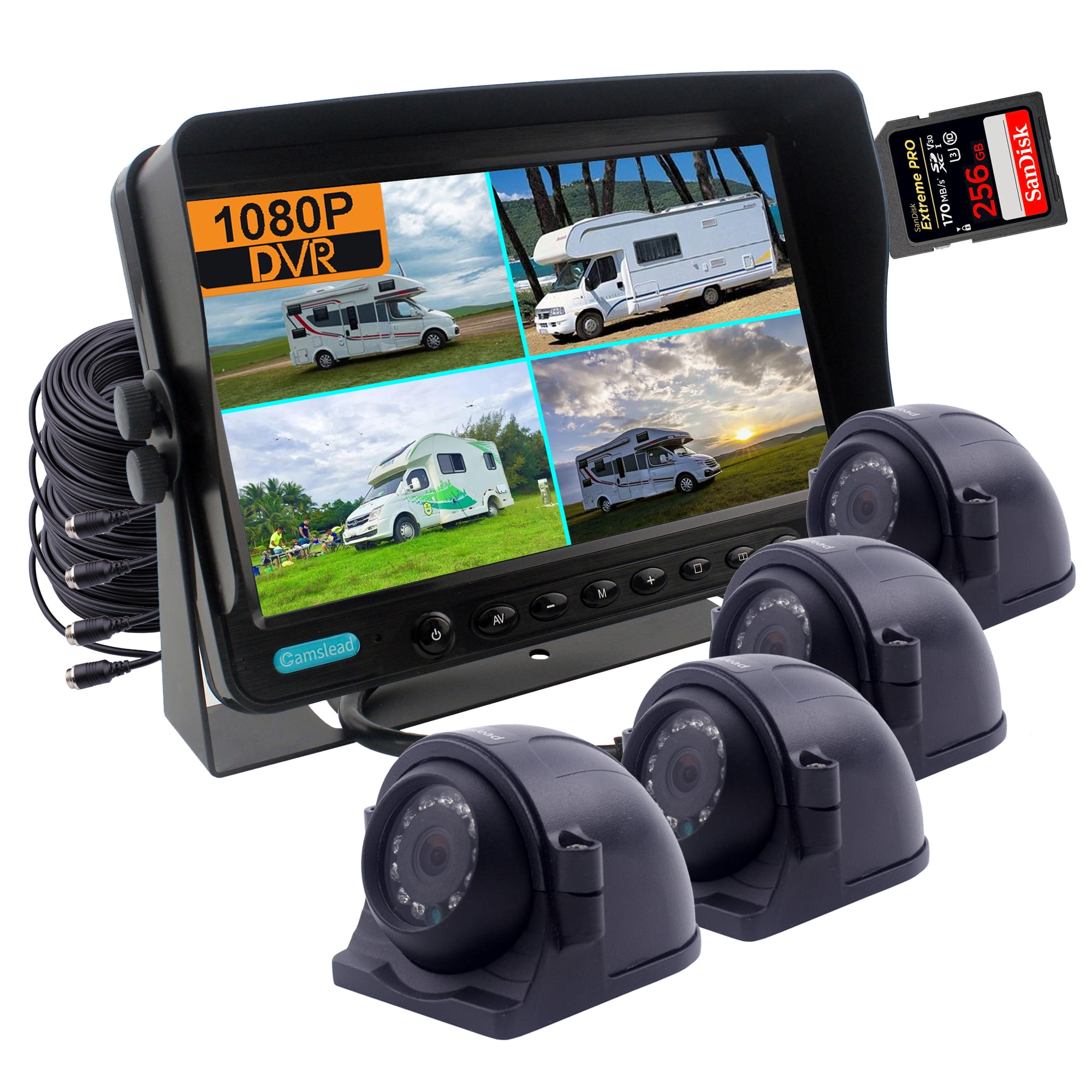 CAMSLEAD 7 inch digital monitor 1080P HD Rear View Camera System, HD ...