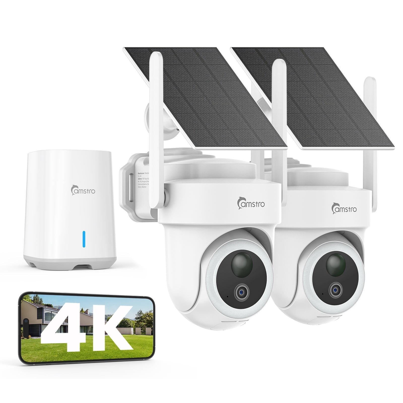 CAMSTRO 4K Wireless Outdoor Security Camera System AI-Powered Detection ...