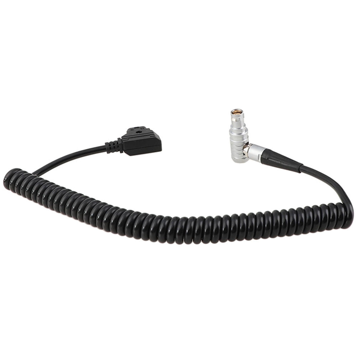 CAMVATE Coiled D-Tap to Right-Angle 4-Pin Power Cable for Canon C200/C300 Mark II Camera ...