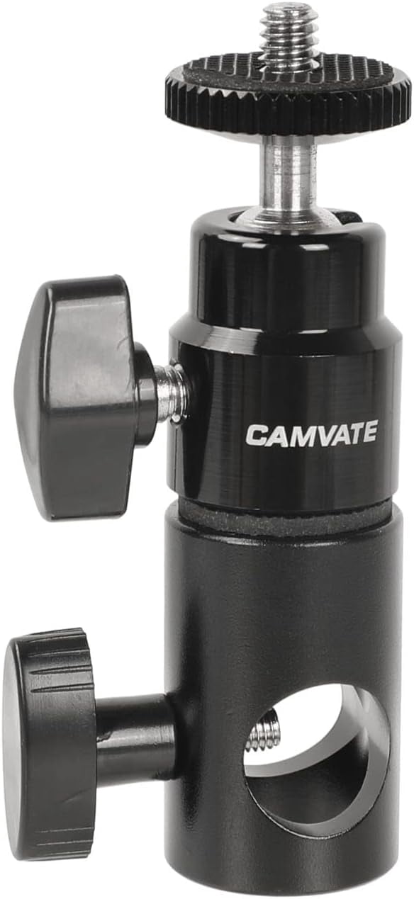 CAMVATE Light Stand Mount Articulated 1/4''-20 Mini Ball Head for ...