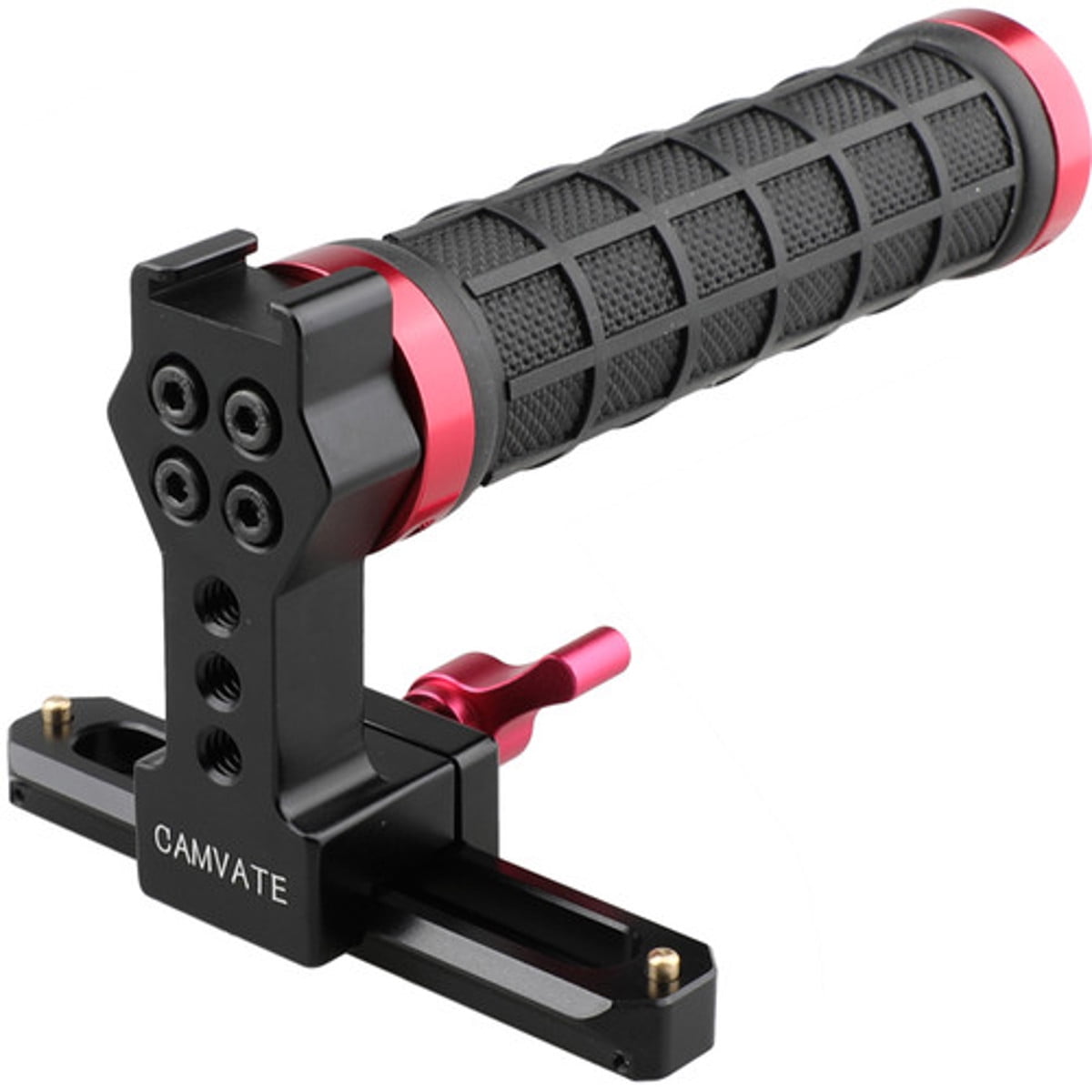 CAMVATE Quick Release Black Rubber Grip Handle with 100mm NATO Rail ...