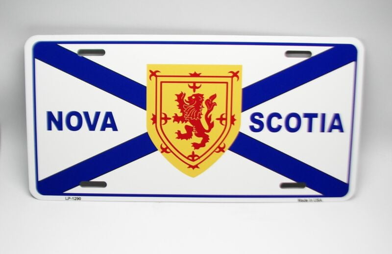 CANADA CANADIAN TERRITORY NOVA SCOTIA FLAG METAL CAR LICENSE PLATE, NEW ...