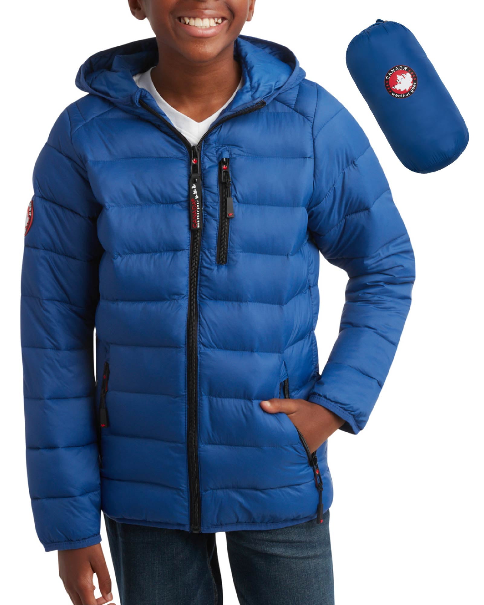 CANADA WEATHER GEAR Boys' Puffer Jacket - Lightweight Nylon Packable ...