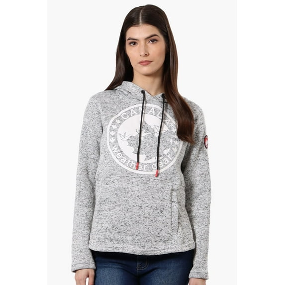 CANADA WEATHER GEAR CHEST LOGO FLEECE HOODIE - SIZE: WOMEN XL - GRAY ...