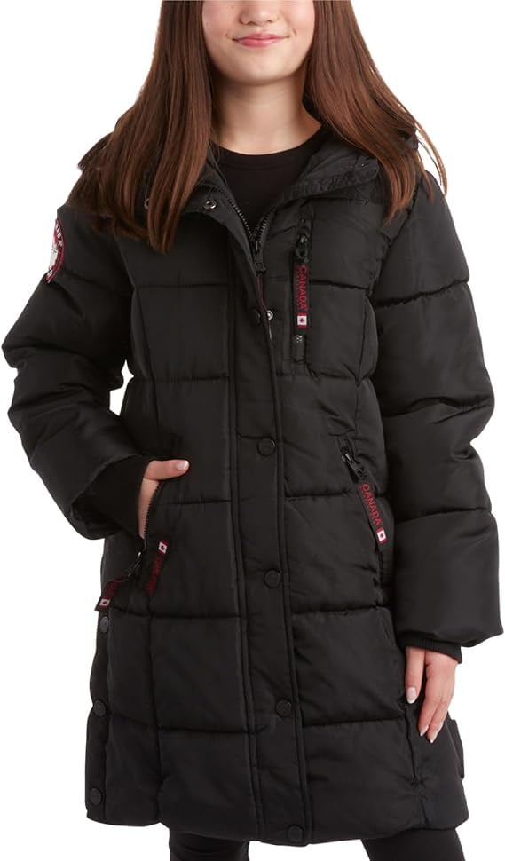 CANADA WEATHER GEAR Girls’ Winter Coat – Stadium Length Quilted Puffer ...