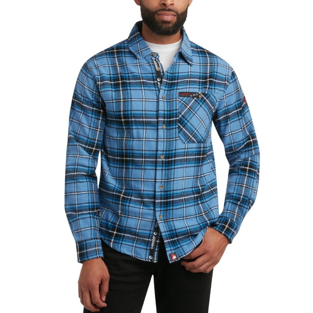 CANADA WEATHER GEAR Men's Flannel Shirt - Casual Button Down Long ...
