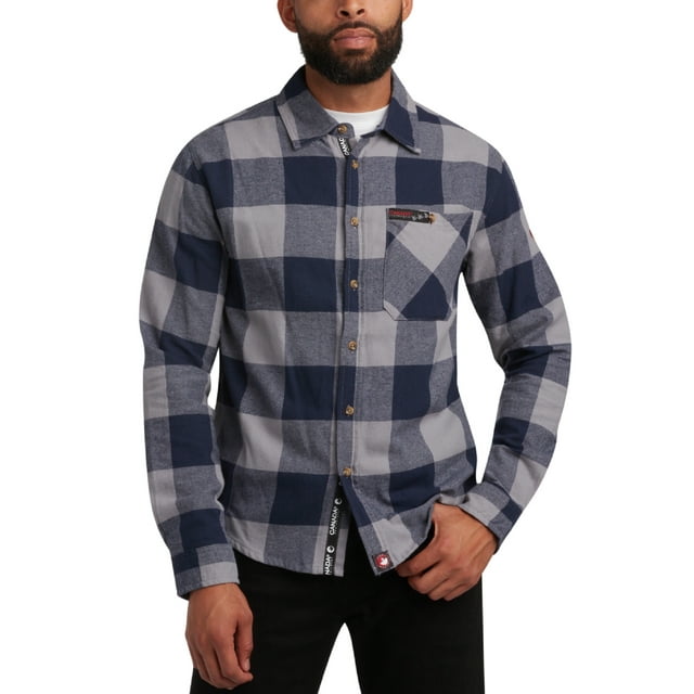 CANADA WEATHER GEAR Men's Flannel Shirt - Casual Button Down Long ...