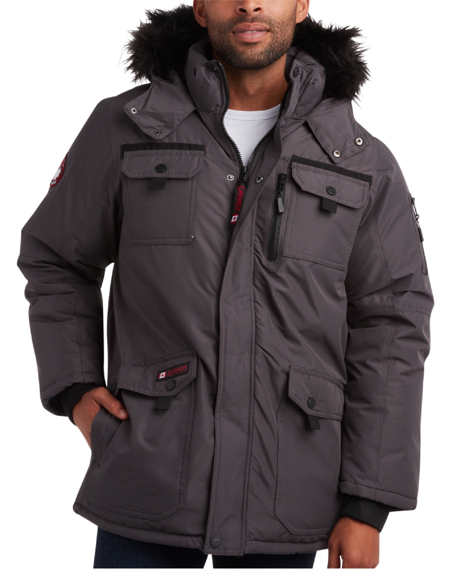 CANADA WEATHER GEAR Men's Parka Jacket - Heavyweight Ripstop Therma ...