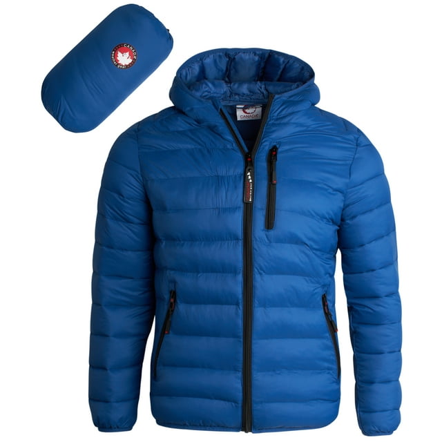 CANADA WEATHER GEAR Men's Puffer Jacket - Lightweight Nylon Packable ...