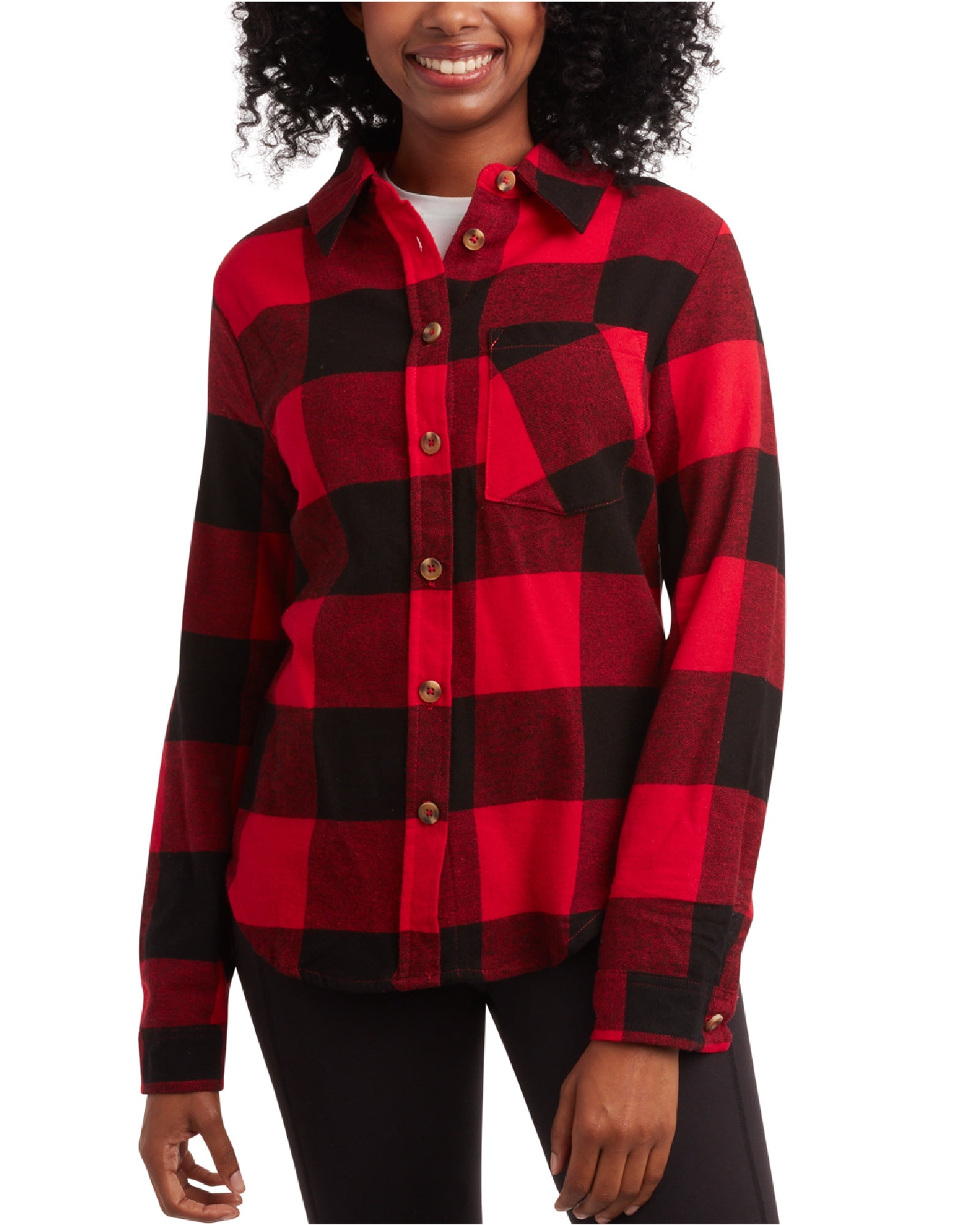 CANADA WEATHER GEAR Women's Long Sleeve Shirt - Casual Yarn Dye Button ...