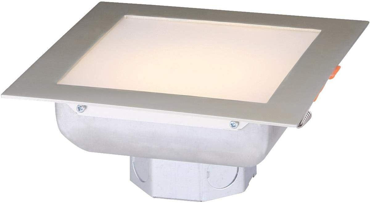 CANARM LED Recess Square Downlight, LEDS-SR6P-BN-C, 6" Brushed Nickel ...
