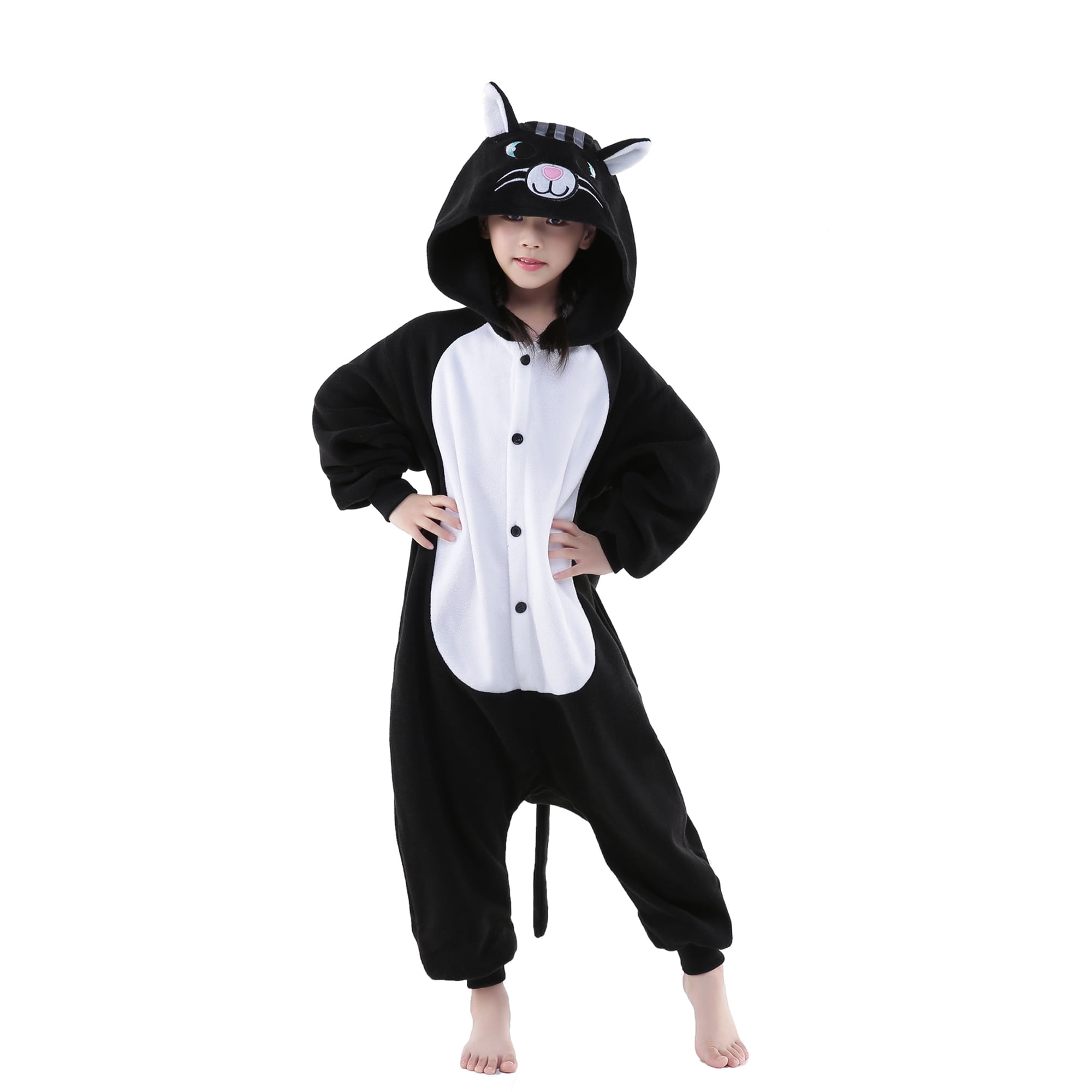 CANASOUR Cat Onesie Kids Polyester Animal Pajamas Cartoon Cospaly Comfy ...