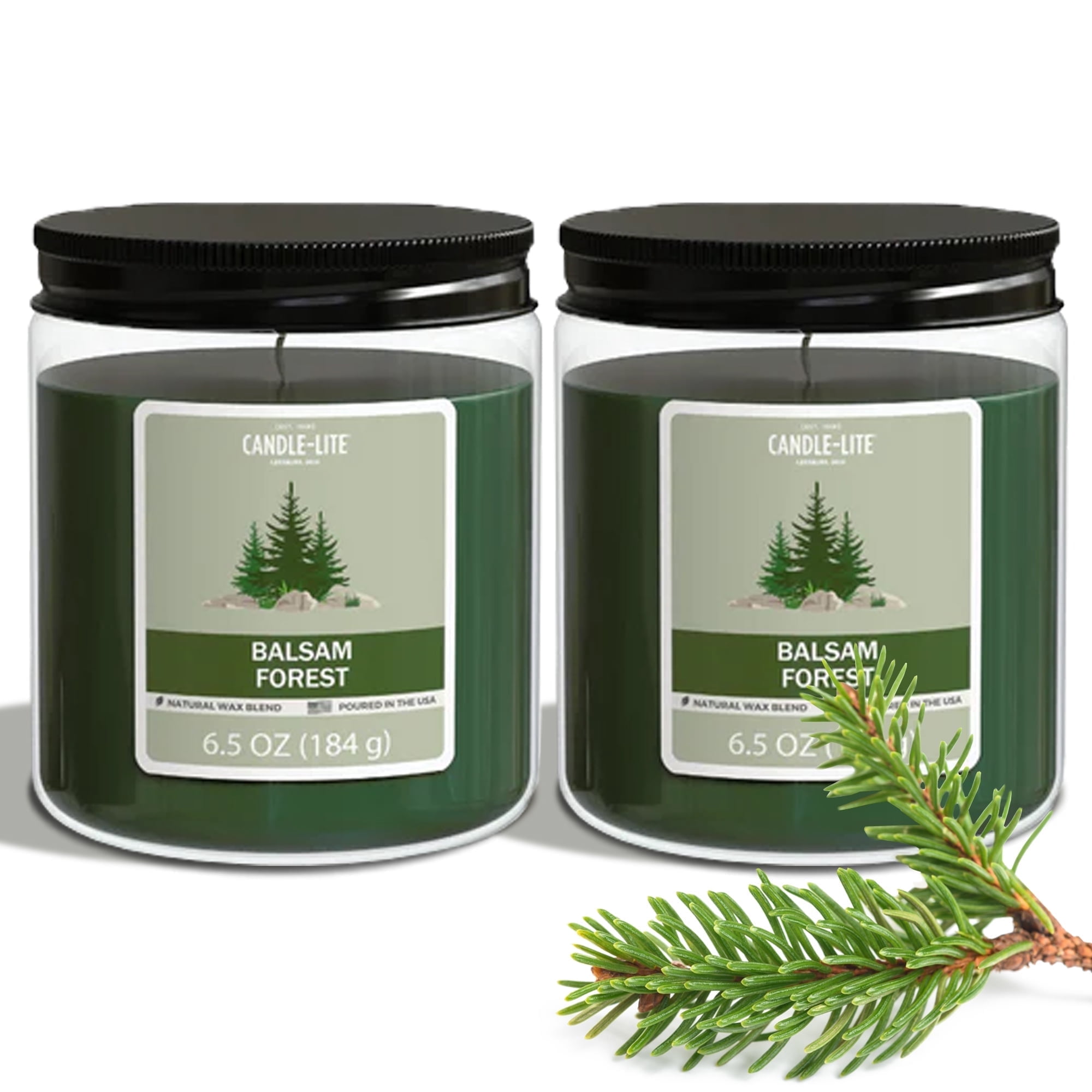 Candle-Lite Balsam Forest Scented Candles Set, Aromatherapy, 2 Pack 6.5 ...