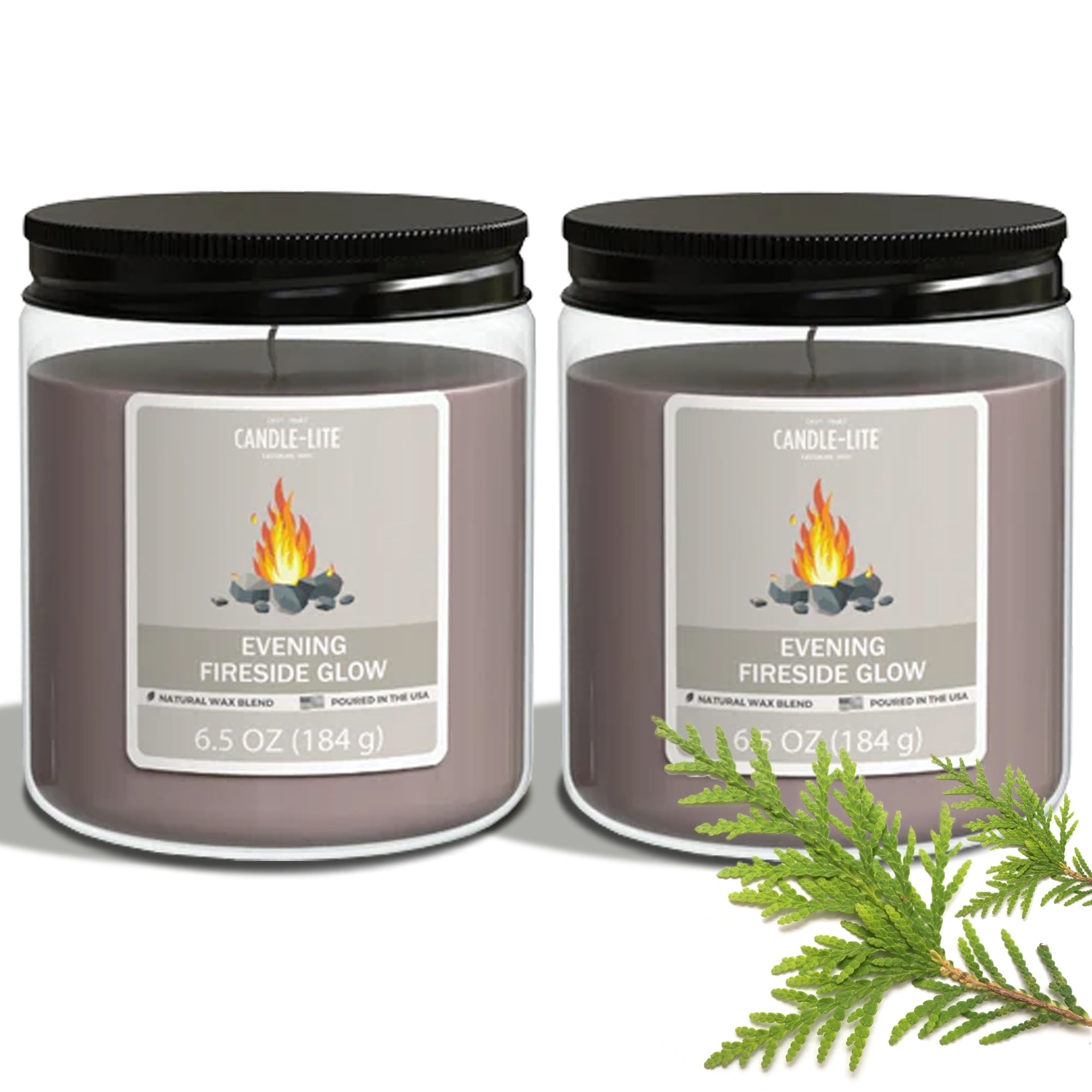 Candle-Lite Evening Fireside Glow Scented Candles Set, Aromatherapy, 2 ...
