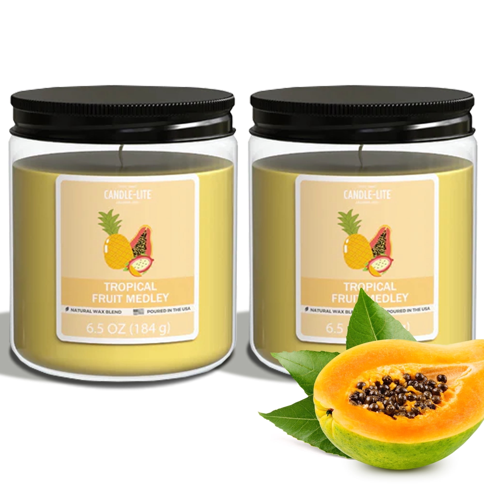 Candle-Lite Tropical Fruit Medley Scented Candles Set, Aromatherapy, 2 ...