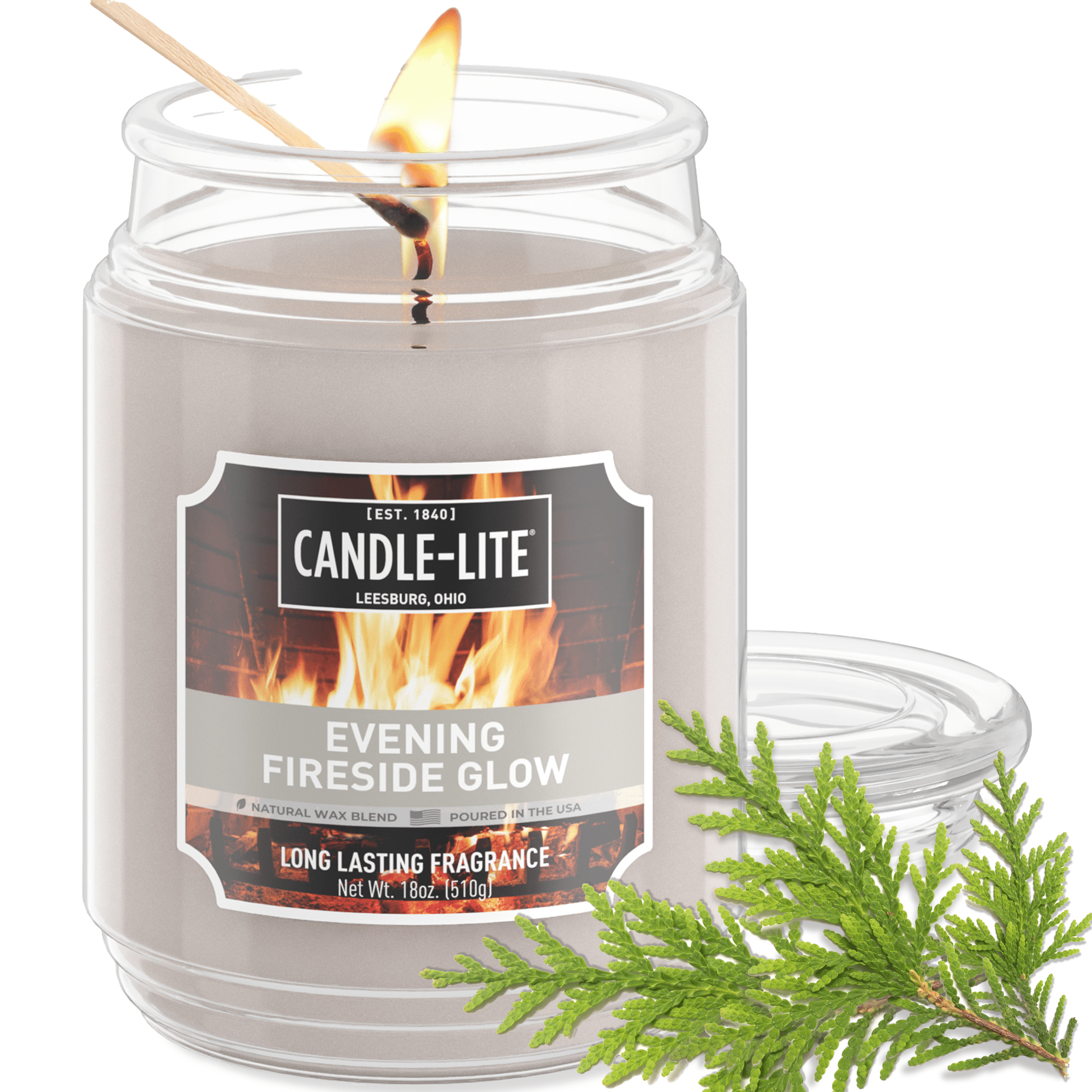 CANDLE-LITE Scented Evening Fireside Glow Fragrance, One 18 oz. Single ...