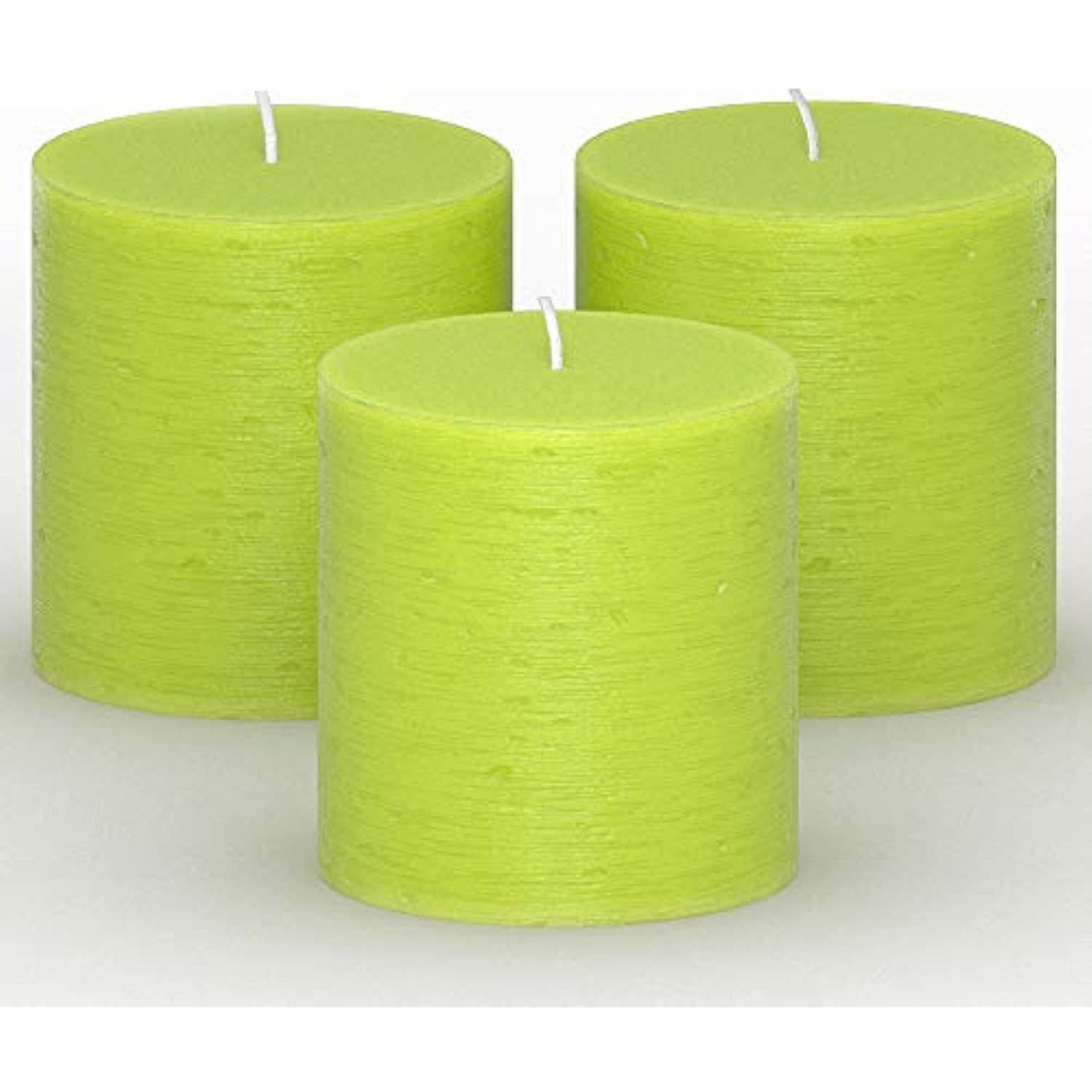 CANDWAX 3x3 Pillar Candle Set of 3 - Decorative Rustic Candles ...