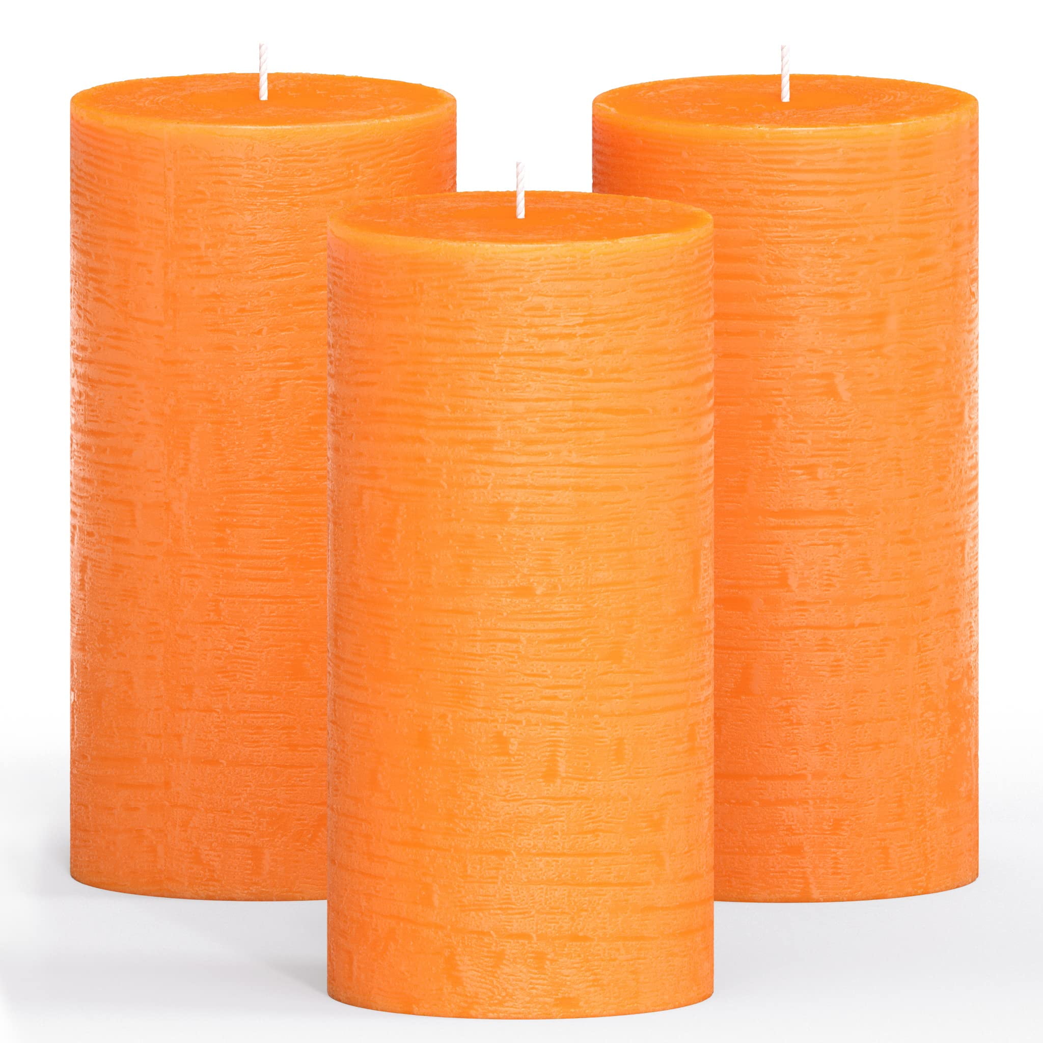 CANDWAX 3x6 Pillar Candle Set of 3 - Decorative Rustic Candles ...