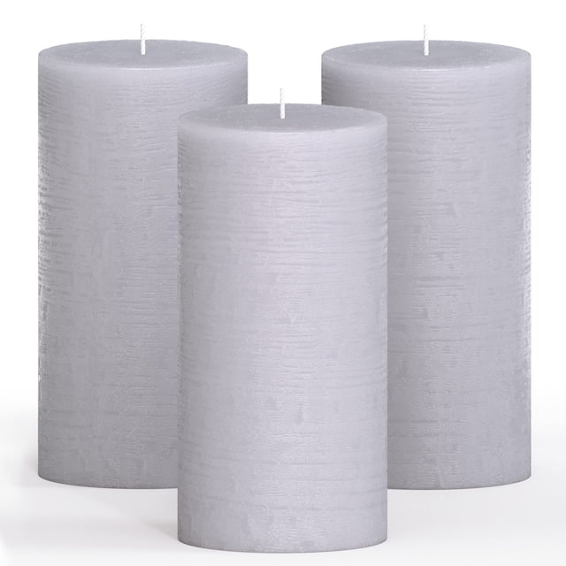CANDWAX 3x6 Pillar Candles Set of 3 - Decorative Rustic Candles ...