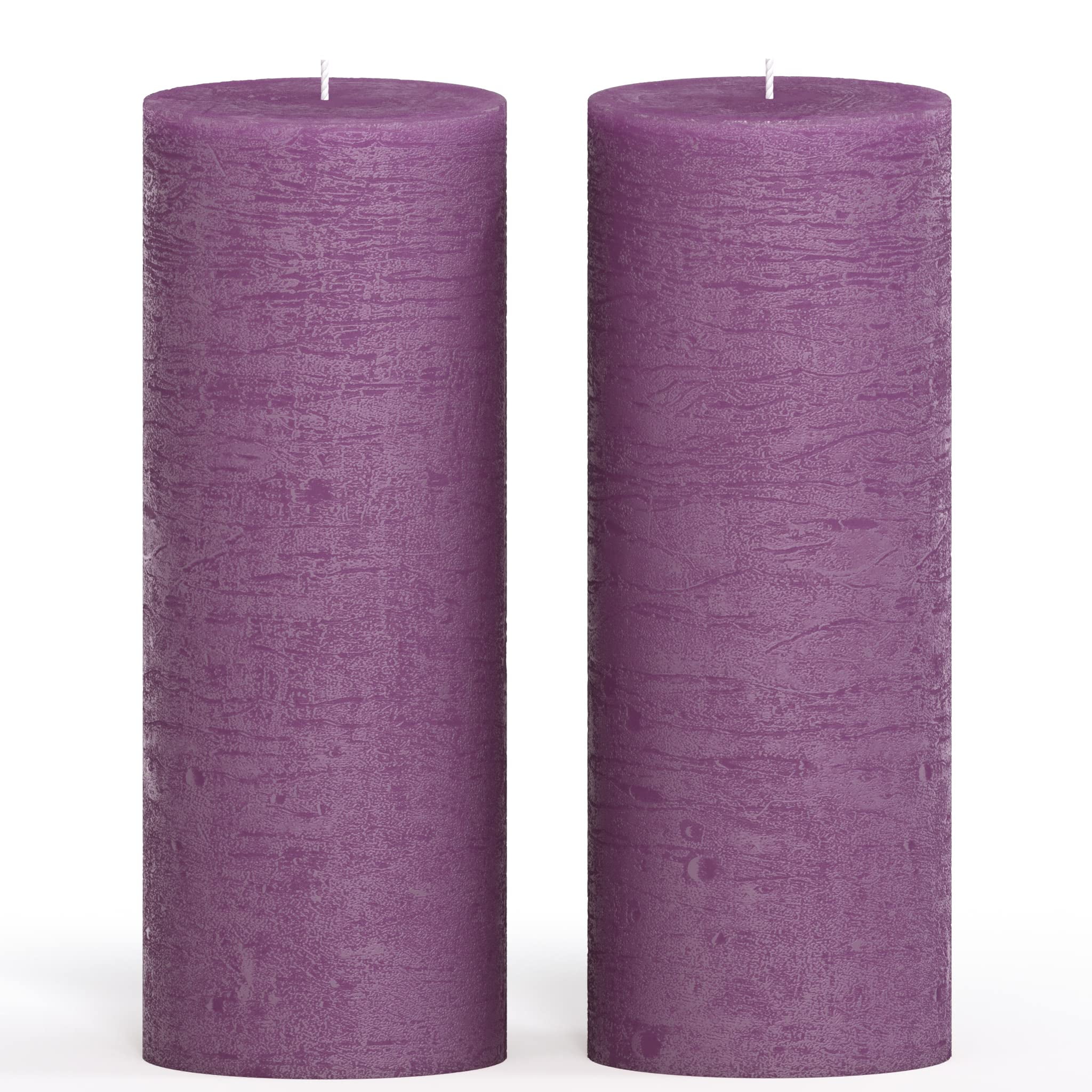 CANDWAX 3x8 Pillar Candle Set of 2 - Decorative Rustic Candles ...