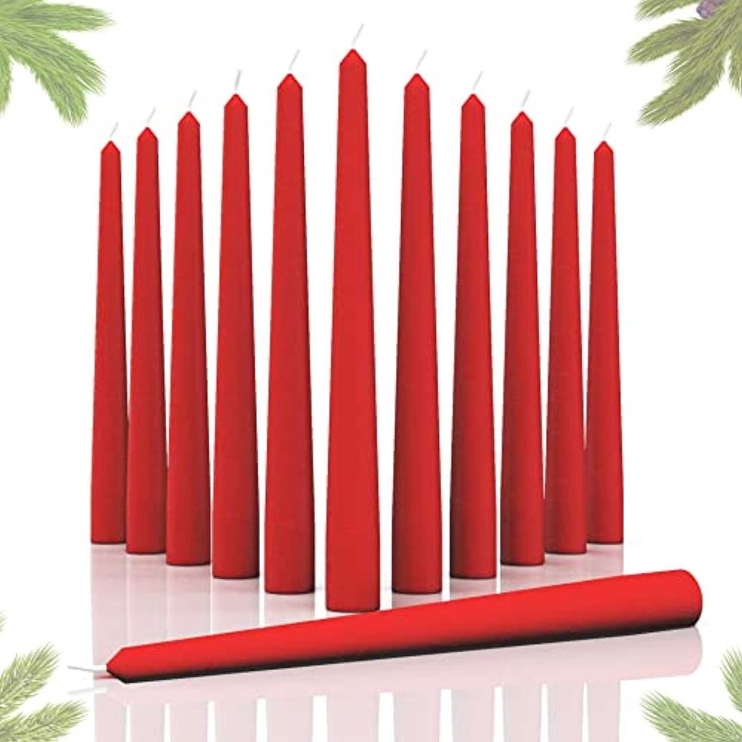 CANDWAX 8 inch Taper Candles Set of 12 - Dinner Candles Dripless - Tall ...