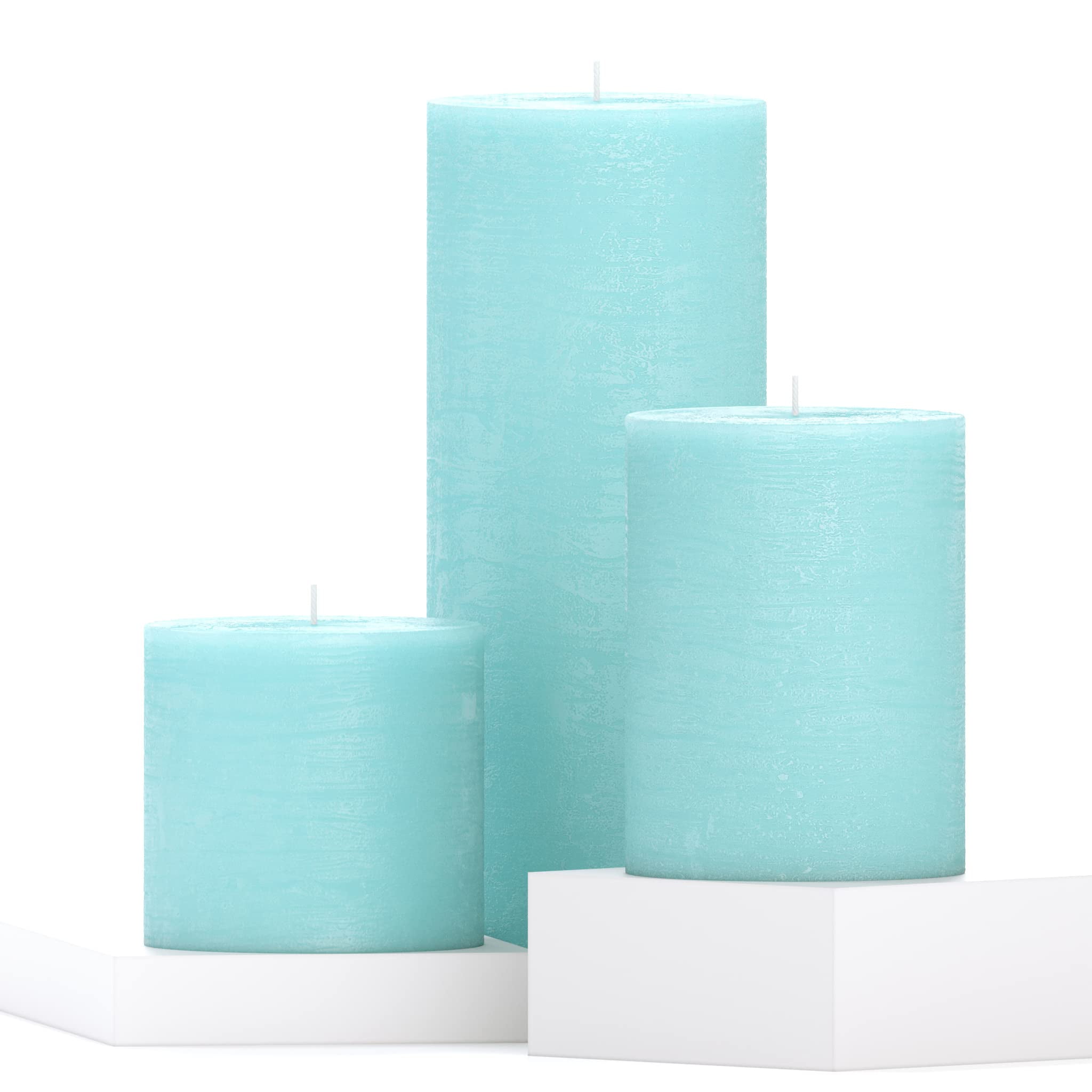 CANDWAX Assorted Candles Pillar - Set of 3 Rustic Pillar Candles ...
