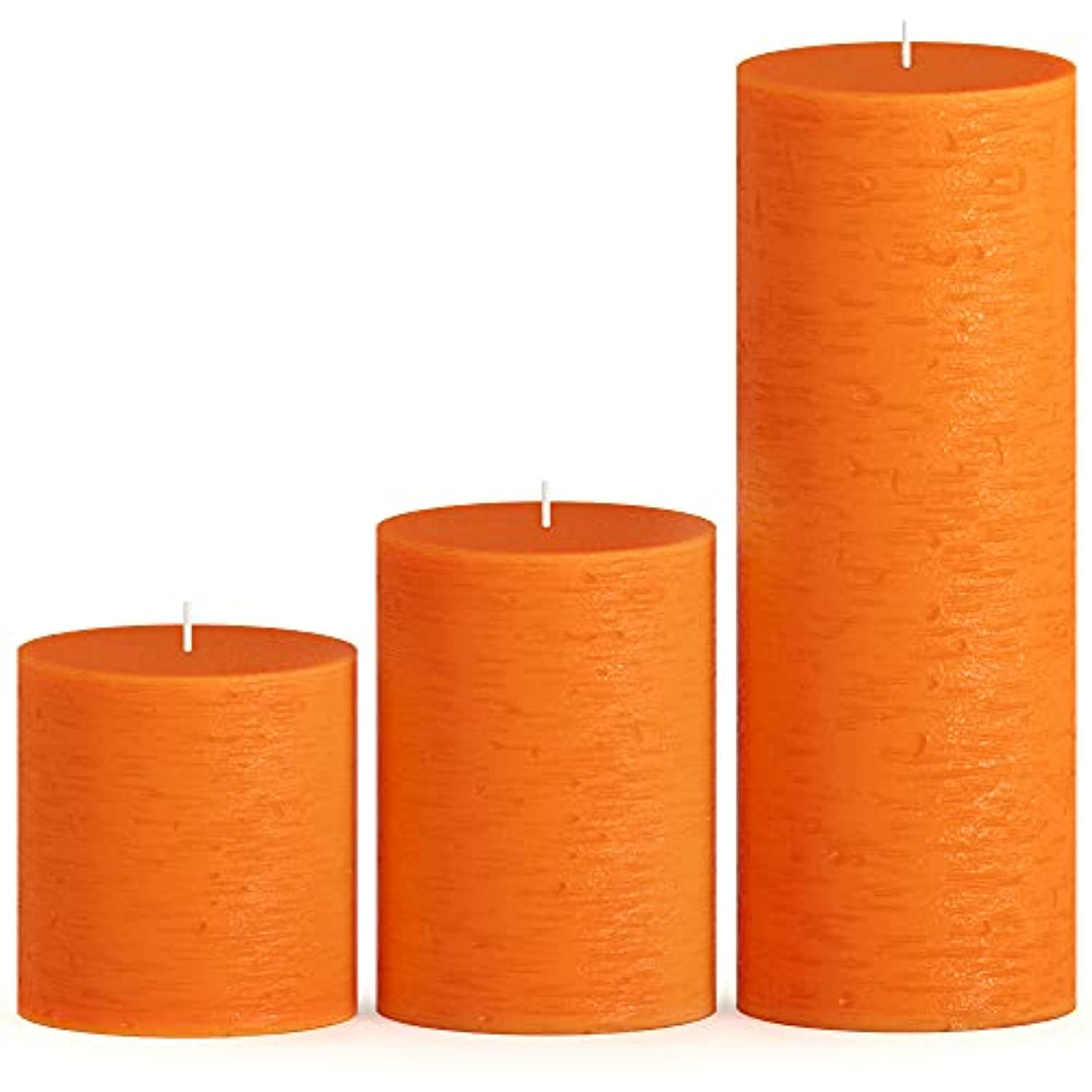 CANDWAX Assorted Candles Pillar - Set of 3 inch Rustic Pillar Candles Includes 3", 4" and 8 ...