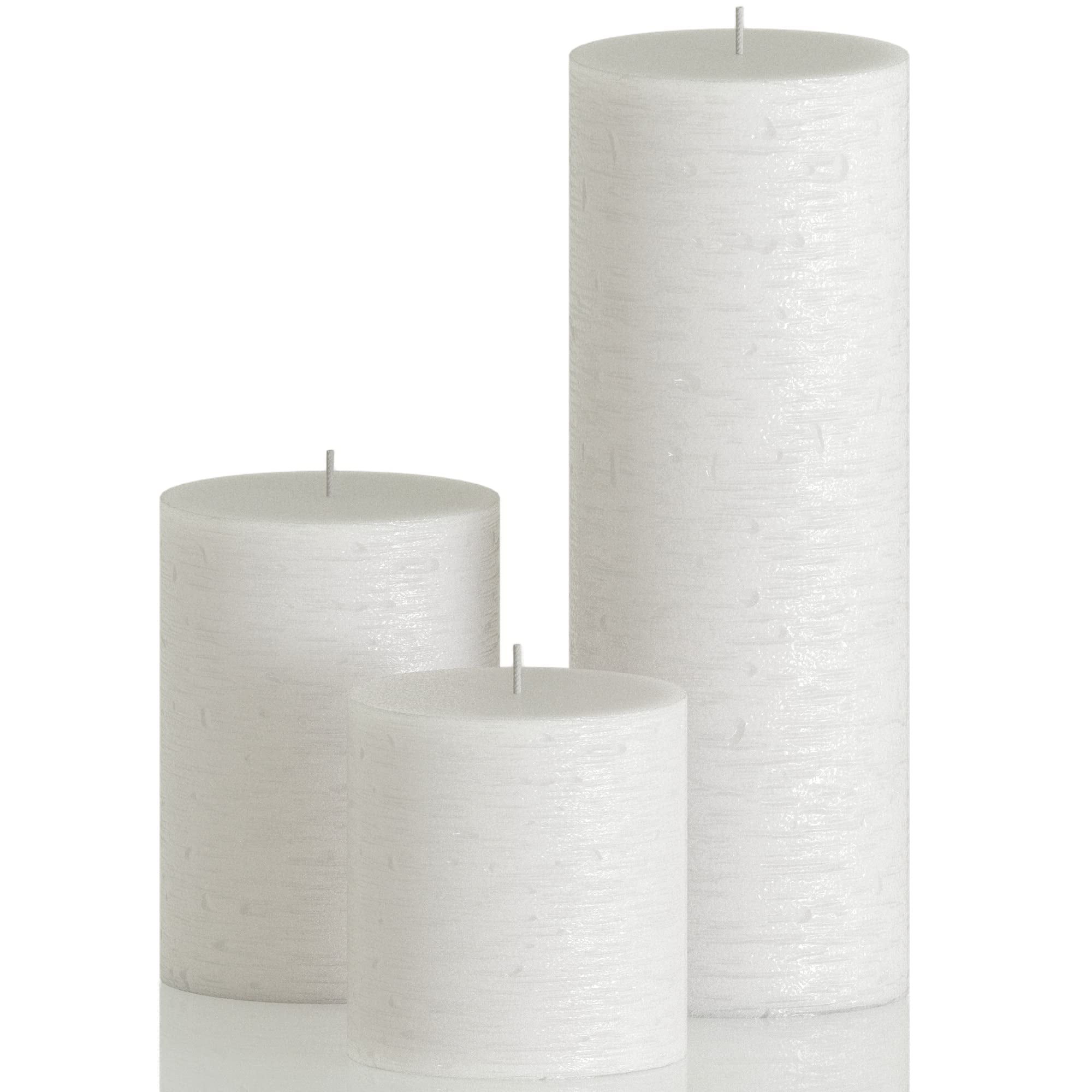CANDWAX Assorted Pillar Candles Set of 3 - Sizes 3, 4, and 8 inches ...