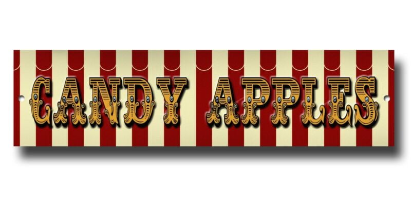 CANDY APPLES FAIRGROUND METAL SIGN,VINTAGE STYLE,FREAK SHOW, CIRCUS ...
