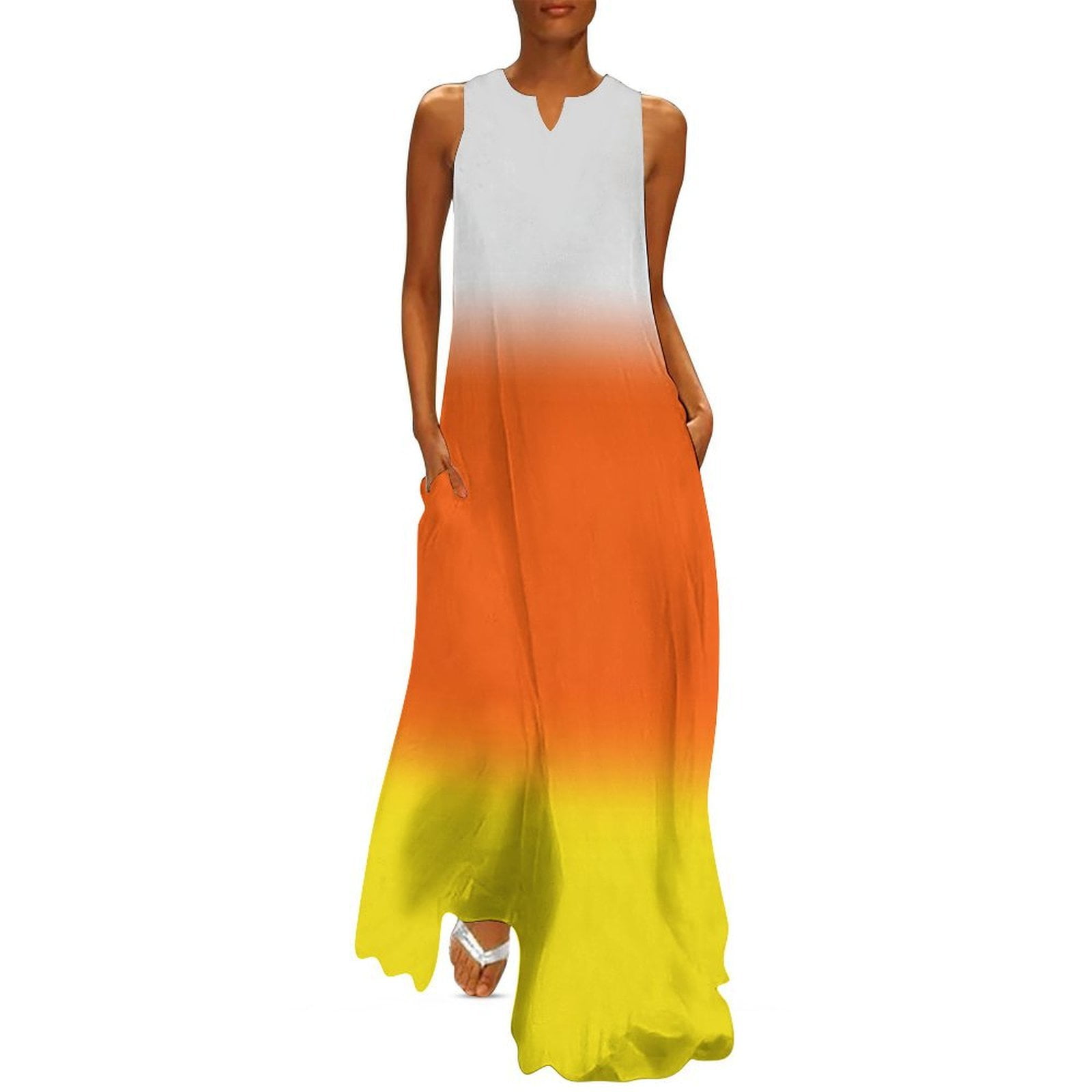 CANDY CORN Colors Ombre Long Dress Women's summer dress women's evening ...