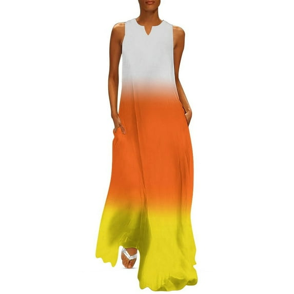 CANDY CORN Colors Ombre Long Dress Women's summer dress women's evening ...