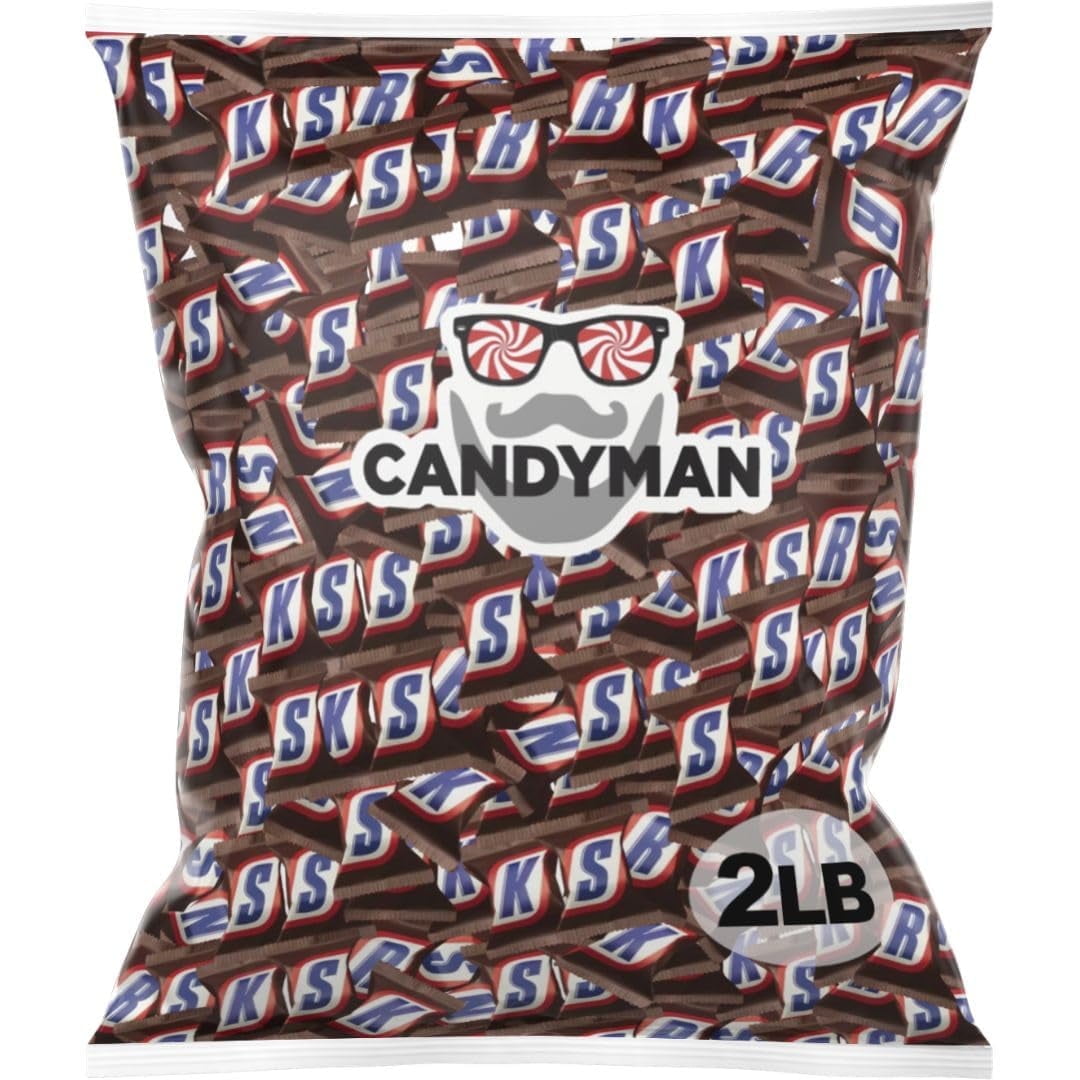 CANDYMAN (2 Lbs) Chocolate Candy Bundle of Snickers Mini Bar Snack Pack ...